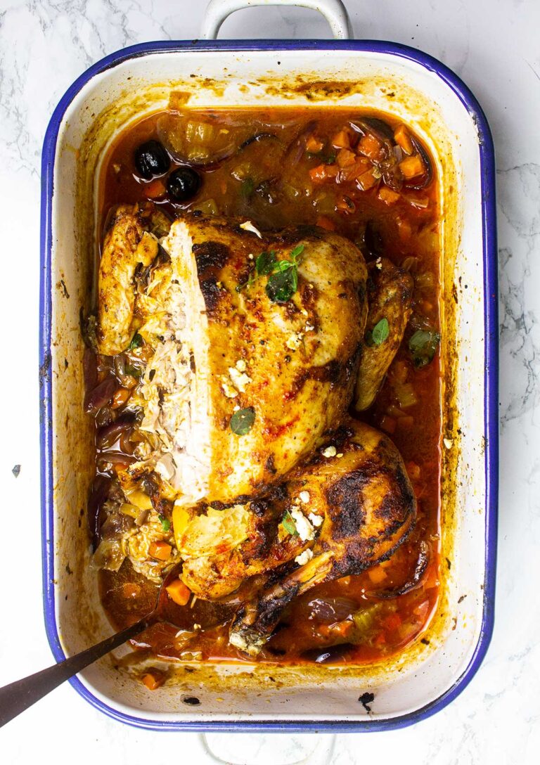 Greek Roast Chicken - Easy Mediterranean Sunday Roast - Flavourise