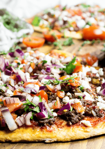 Arabic Pizza with Spiced Lamb and Feta Cheese - Flavourise