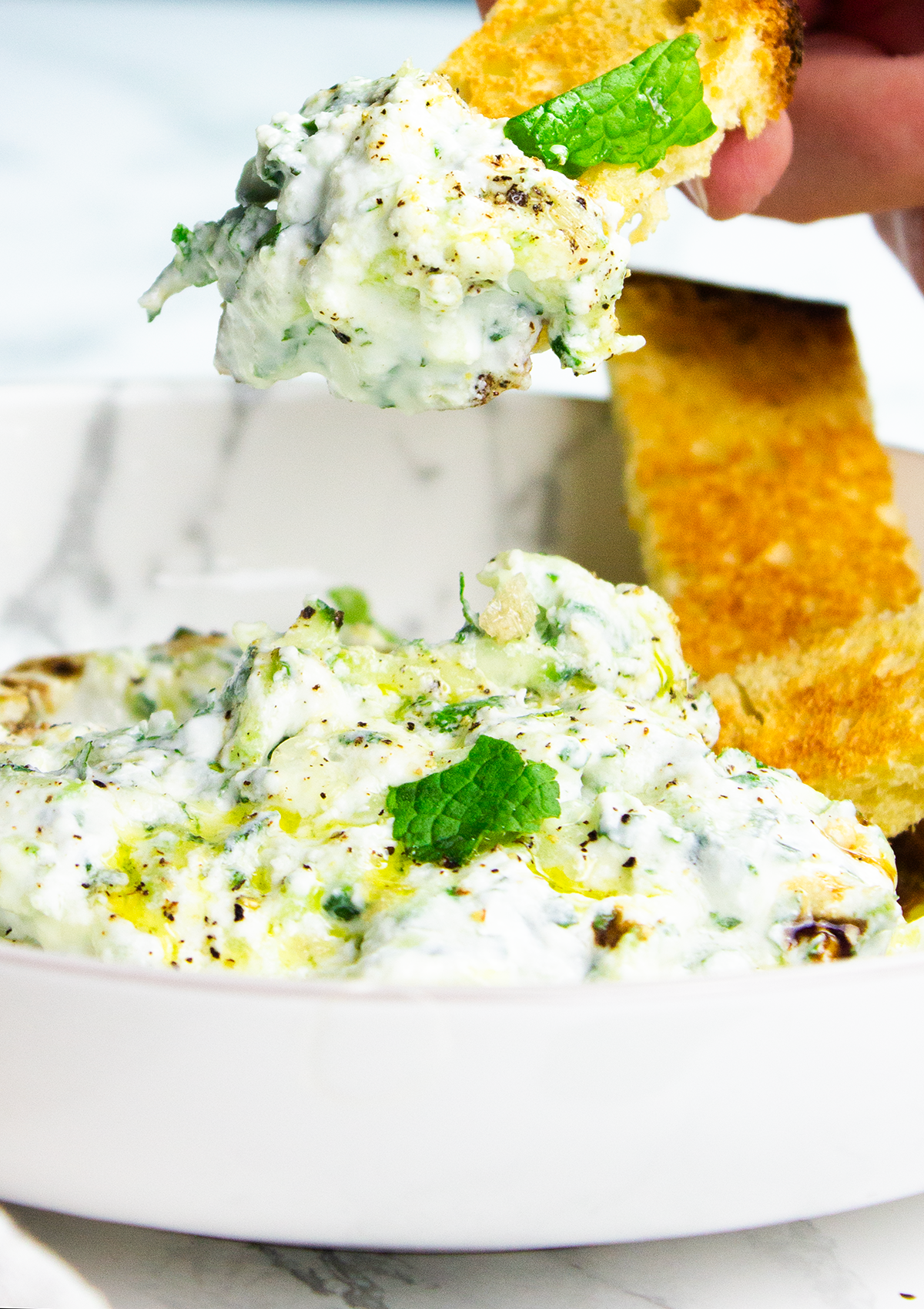 Burrata Dip with a Tzatziki Twist - Flavourise